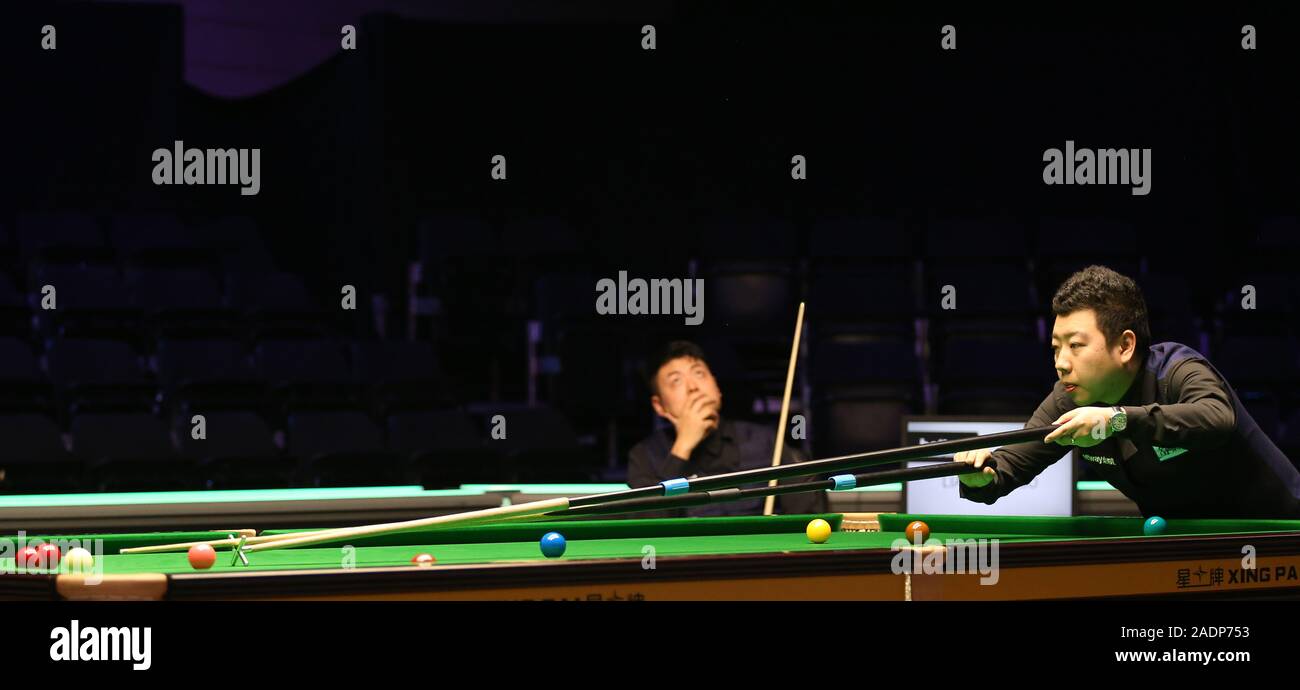 Li Hang (right) and Liang Wenbo during day eight of the Betway UK ...