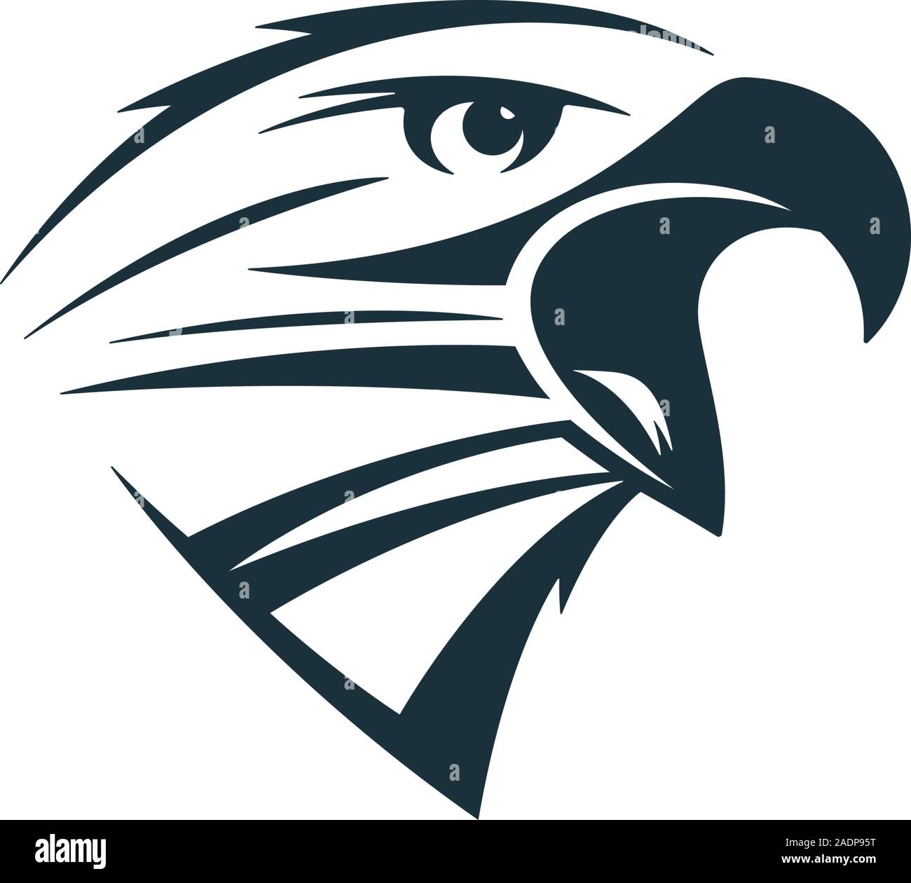 Eagle head on white background. Crowing eagle icon Stock Vector Image ...