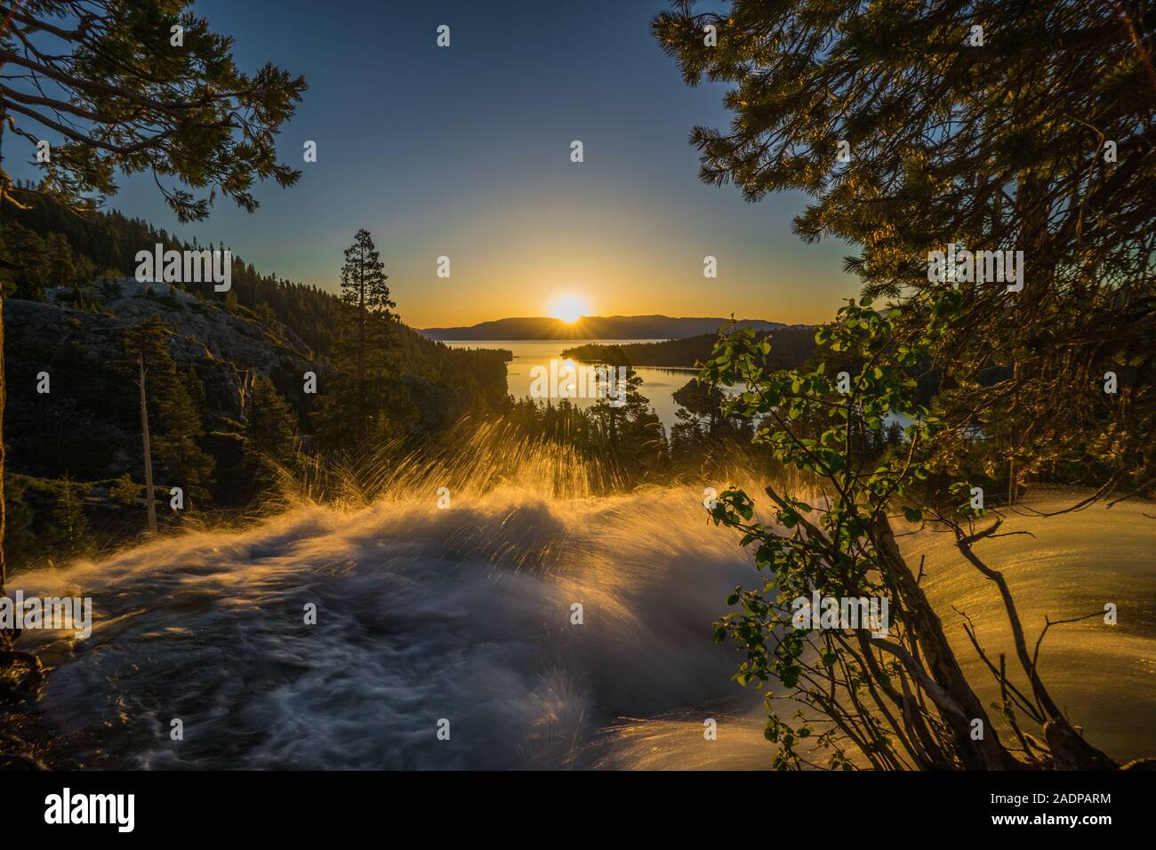 Sunrise over Eagle Falls, Emerald Bay, Lake Tahoe, California, USA ...