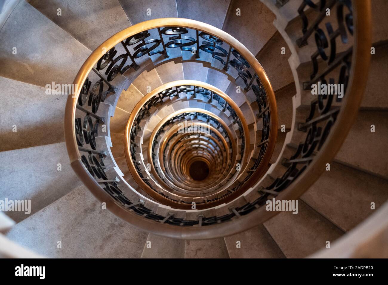The Lutyen’s stair, spiral staircase designed by Edwin Lutyens in the ...