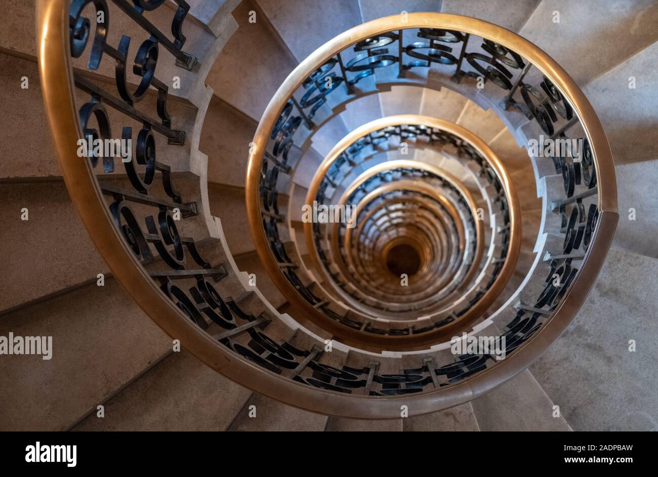 The Lutyen’s stair, spiral staircase designed by Edwin Lutyens in the ...