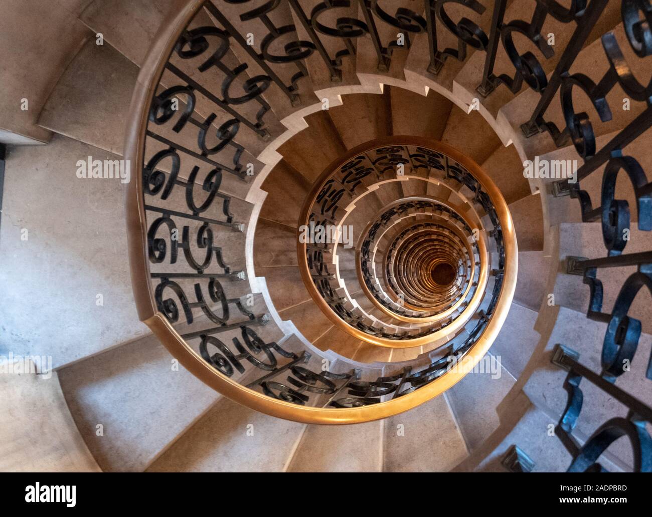 The Lutyen’s stair, spiral staircase designed by Edwin Lutyens in the ...