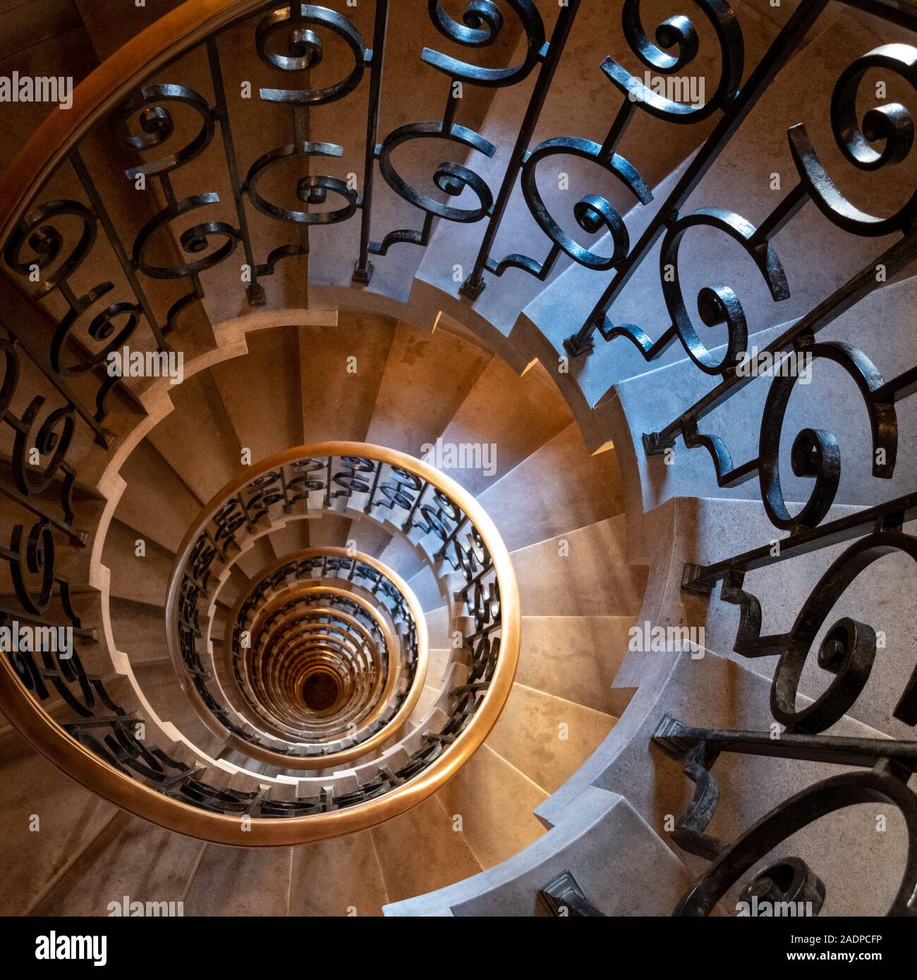 The Lutyen’s stair, spiral staircase designed by Edwin Lutyens in the ...