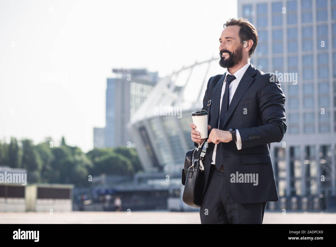 Joyful business man walking city hi-res stock photography and images ...