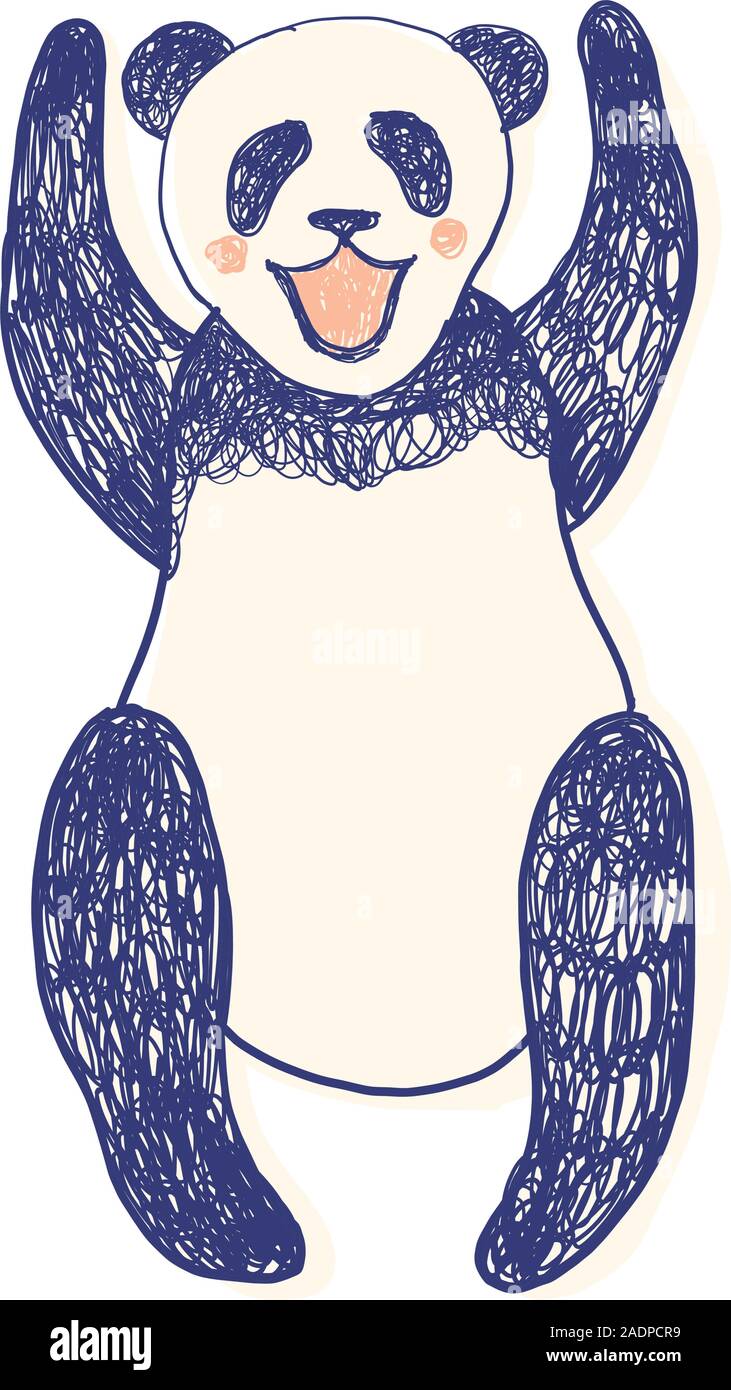 Panda Standing Up Drawing