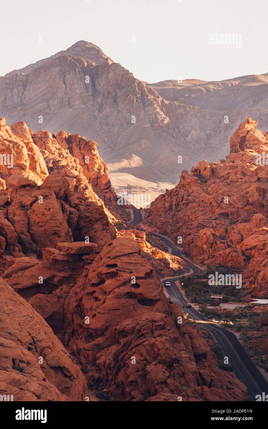 Scenic view of Valley of fire Stock Photo - Alamy