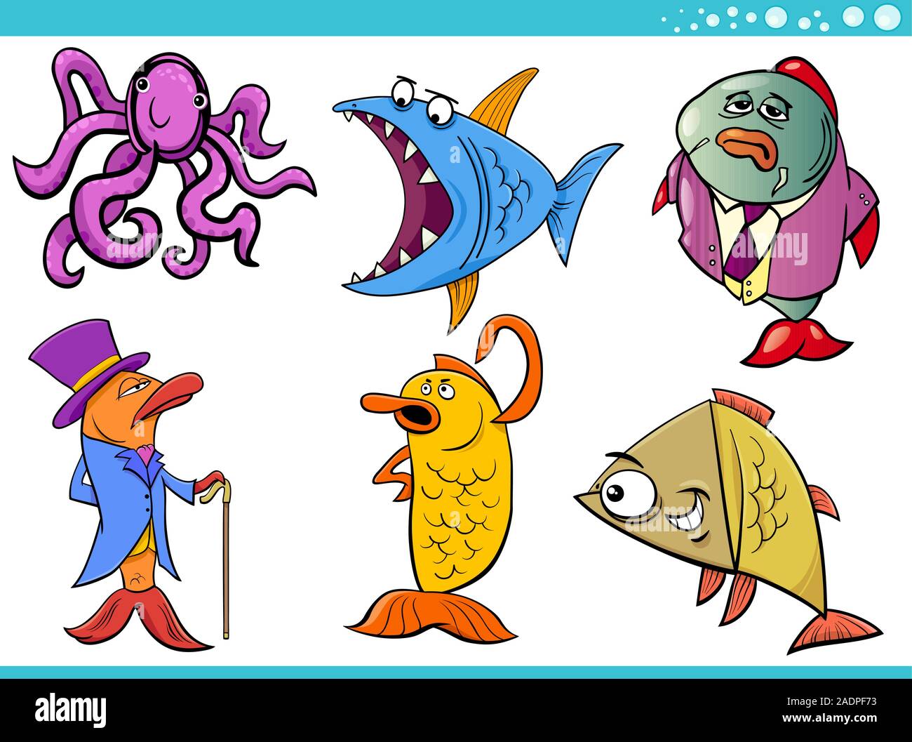 Funny cartoon illustration big fish hi-res stock photography and images ...
