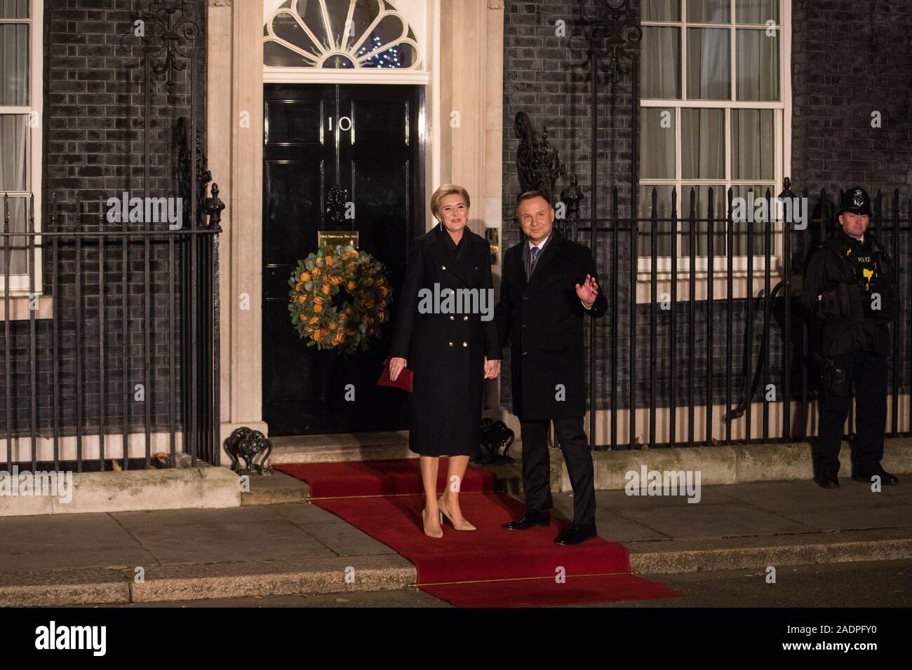 London, UK. 3 December, 2019. Andrzej Duda, President of Poland ...
