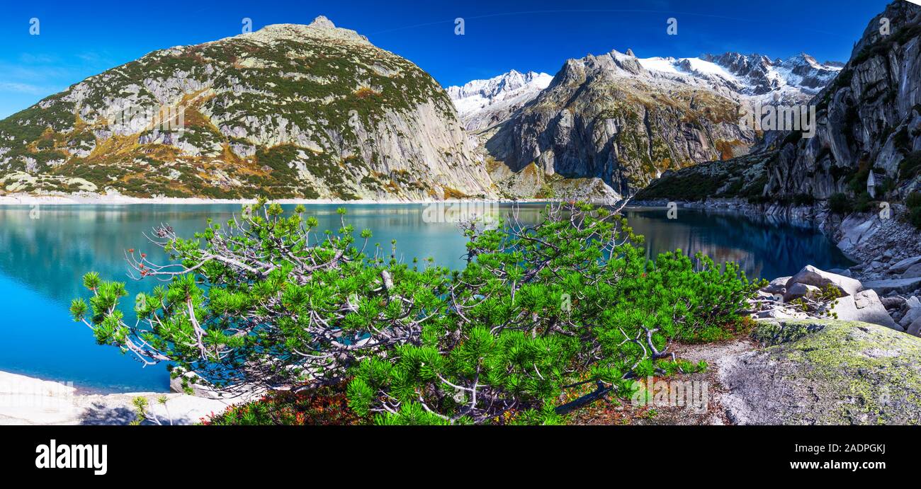 Gelmer Lake near by the Grimselpass in Swiss Alps, Gelmersee ...