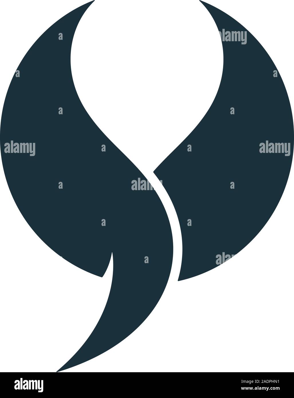 Round wings with tail on white background. Abstract wings icon Stock ...