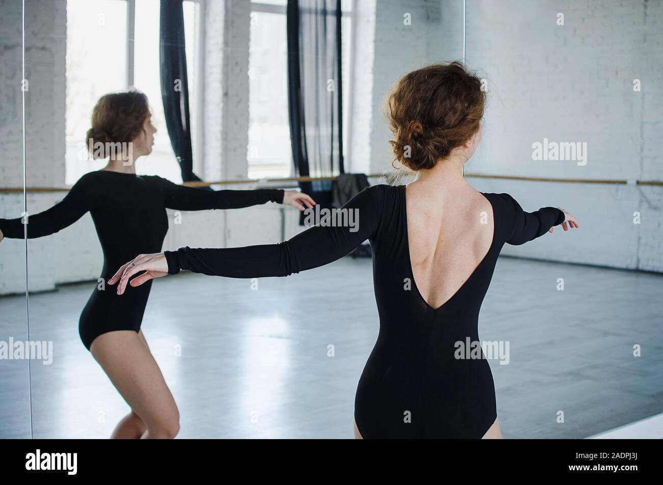 Young ballet dancer. Train in the studio. Workout Stock Photo - Alamy