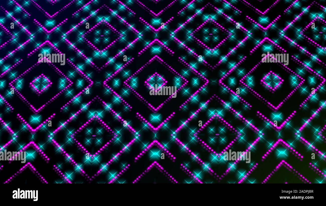 Animated light shinning pink and blue dots and stars square shapes ...