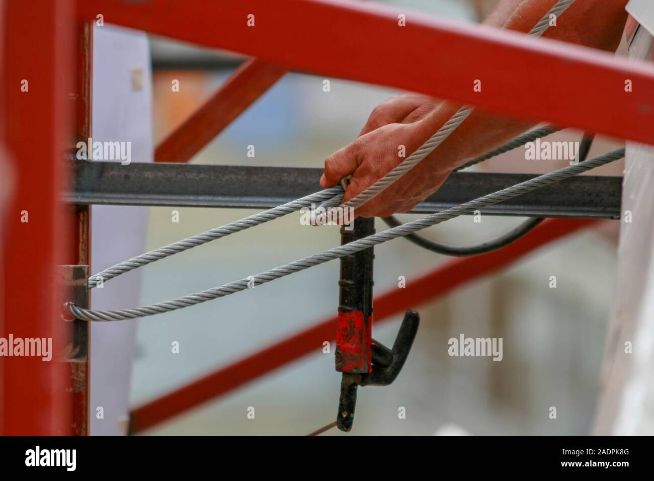 human hand assembling steel rope in Turkey Stock Photo - Alamy