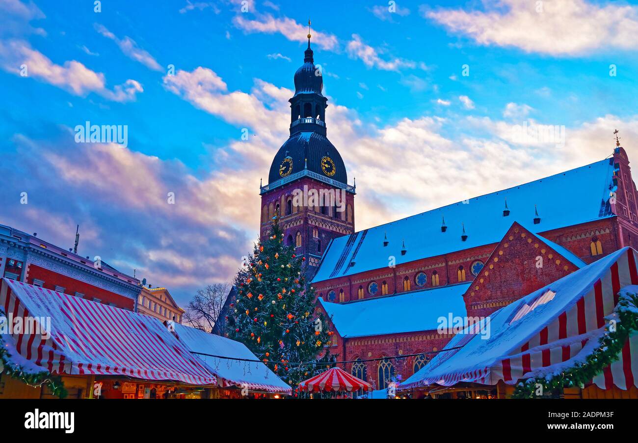 Christmas market in Riga filled with a unique atmosphere and surrounded ...