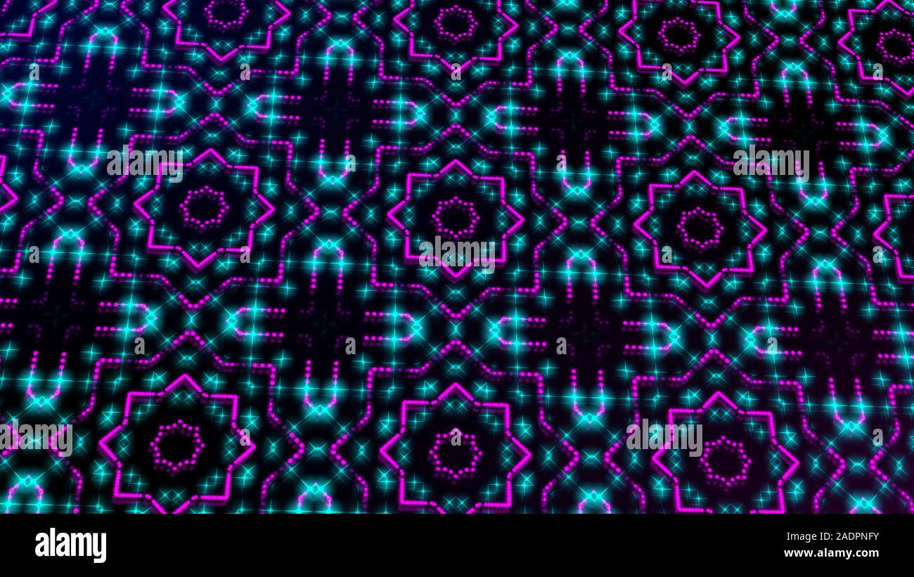 Animated light shinning pink and blue dots and stars square shapes ...