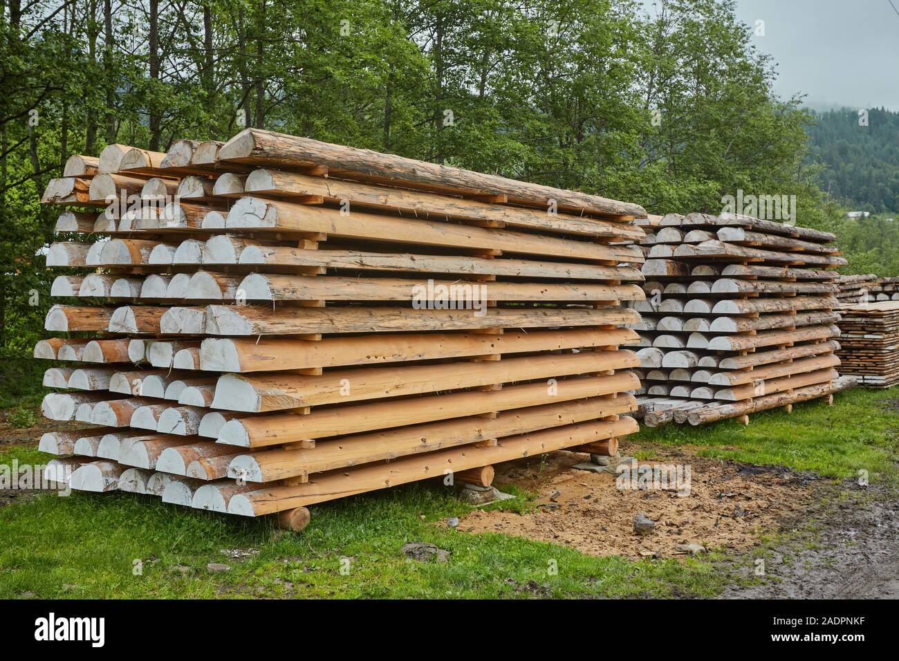 Wooden boards, lumber, industrial wood, timber. Building bar from a ...
