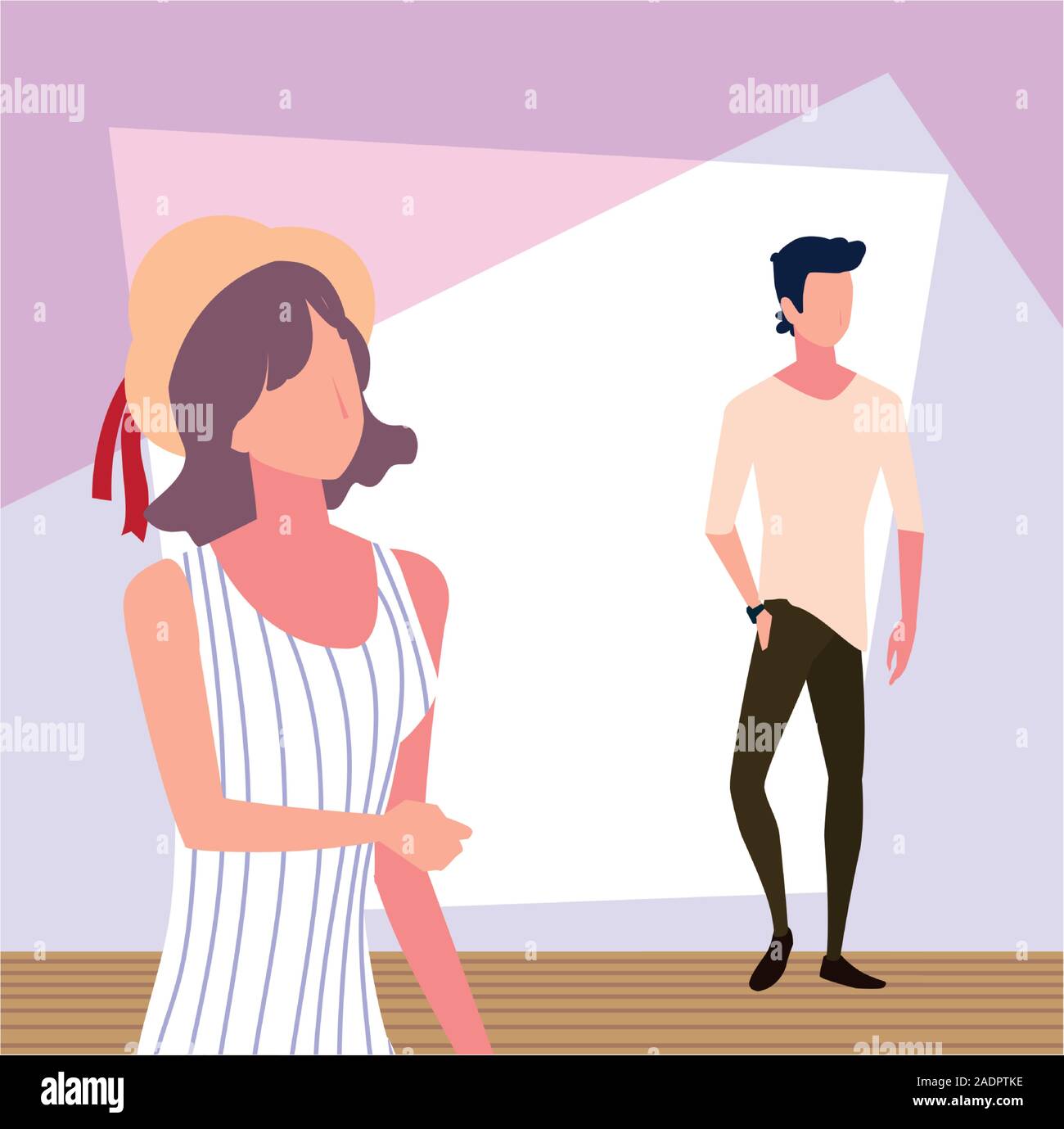 couple of people faceless standing vector illustration design Stock ...