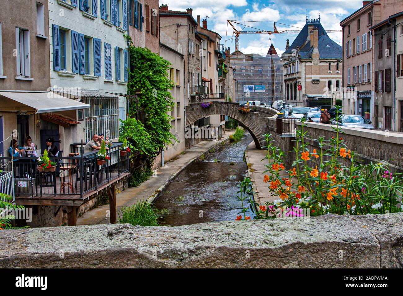 France, Loire region, Forez, Montbrison, canal, Vizezy quays Stock ...