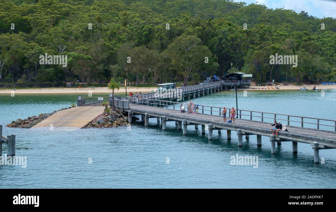 On the Kingfisher Bay barge - Fraser Island Stock Photo - Alamy