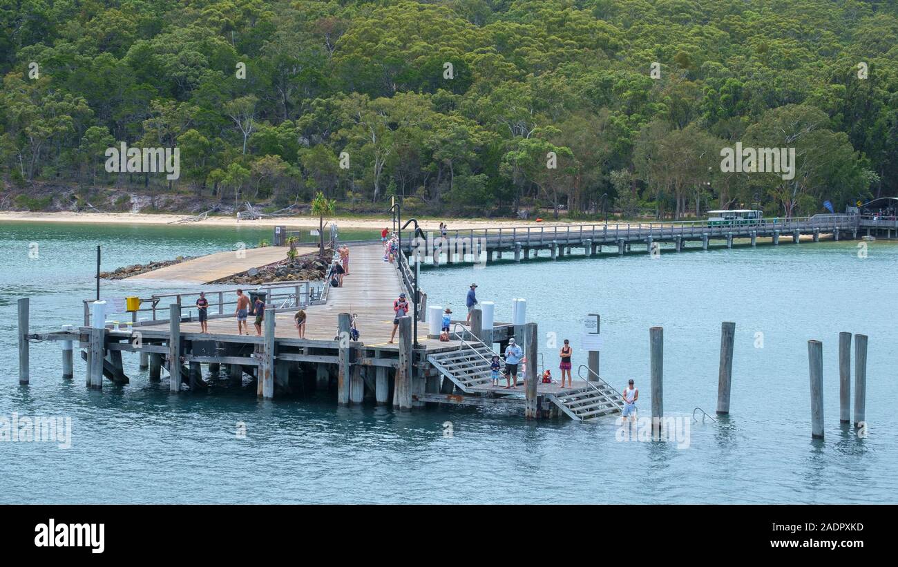 On the Kingfisher Bay barge - Fraser Island Stock Photo - Alamy