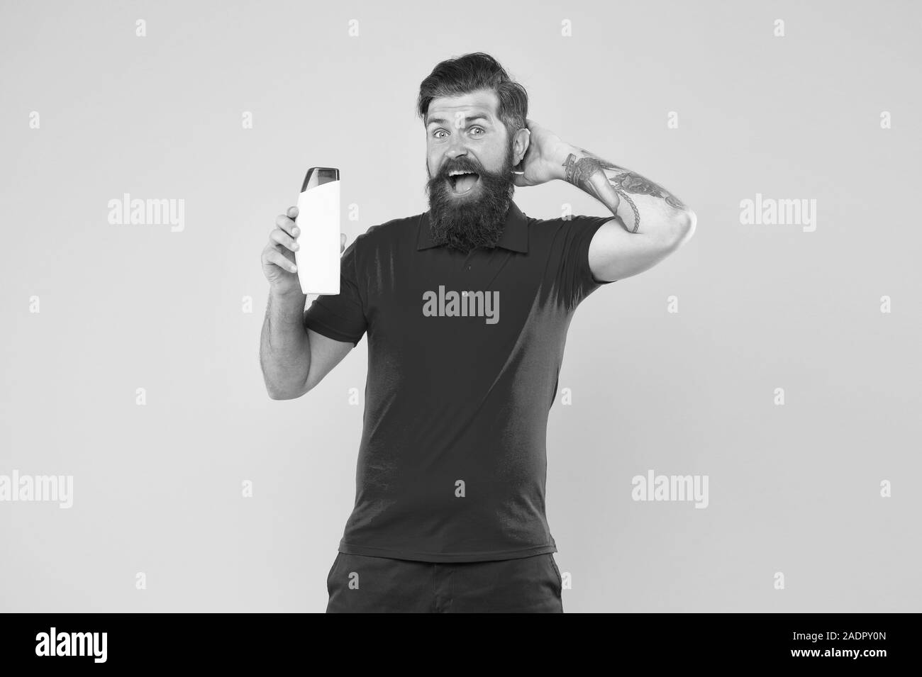 Plastic container with cosmetics. Barber salon. Hairdresser barber ...