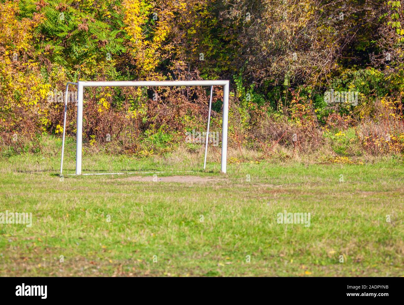 abandoned football field in rural locality Stock Photo - Alamy