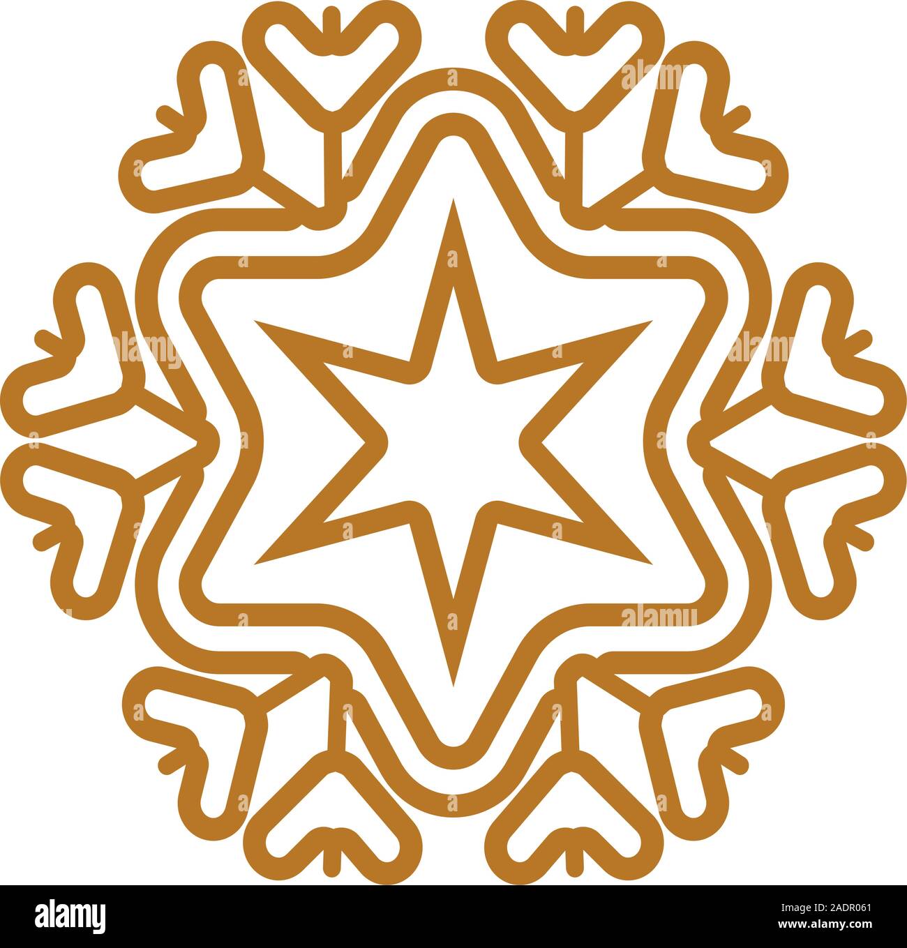 Golden abstract star. Christmas decoration - Vector illustration Stock ...