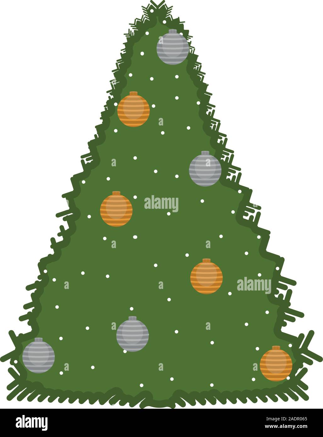 Christmas tree with balls. Christmas decoration - Vector illustration ...