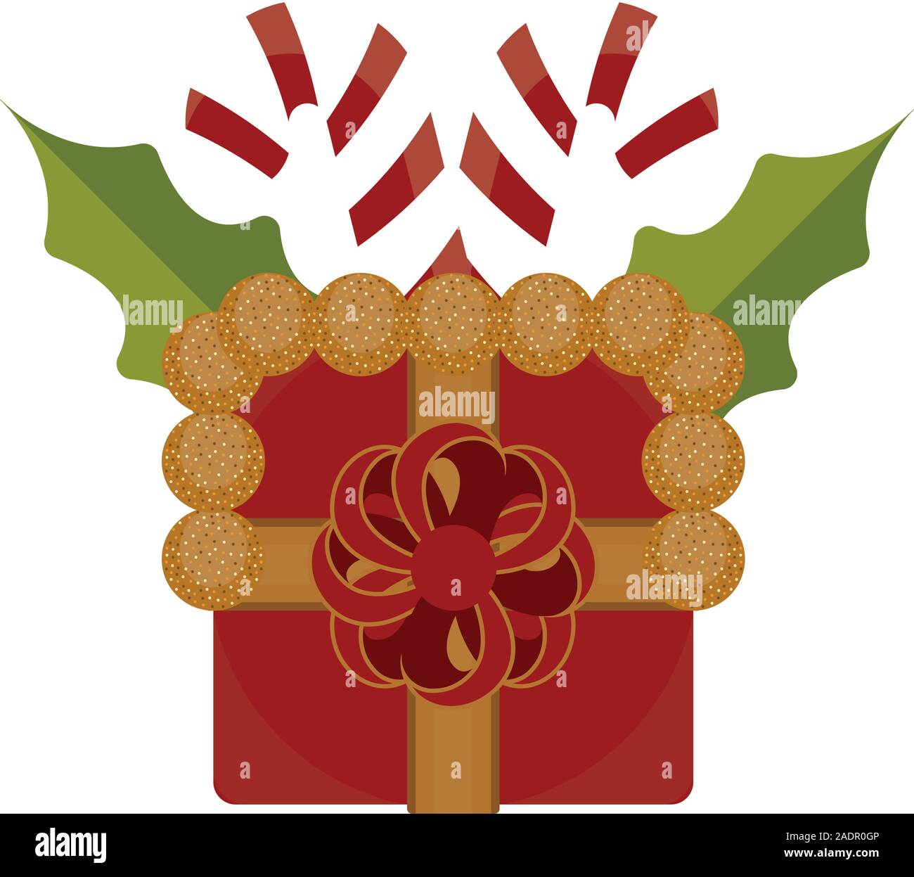 Christmas gift box with a canes - Vector illustration Stock Vector ...