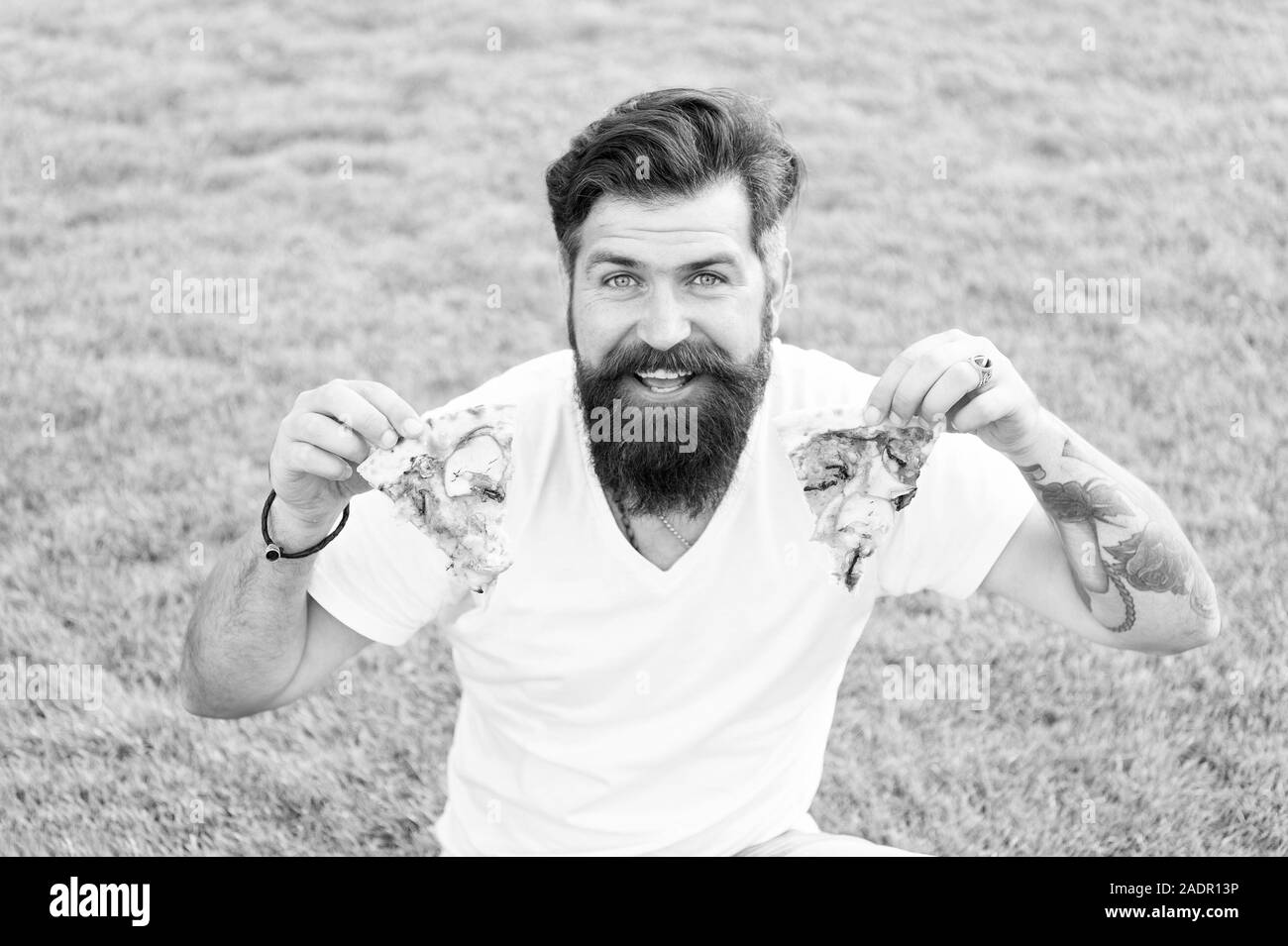 Fast food smile man Black and White Stock Photos & Images - Alamy