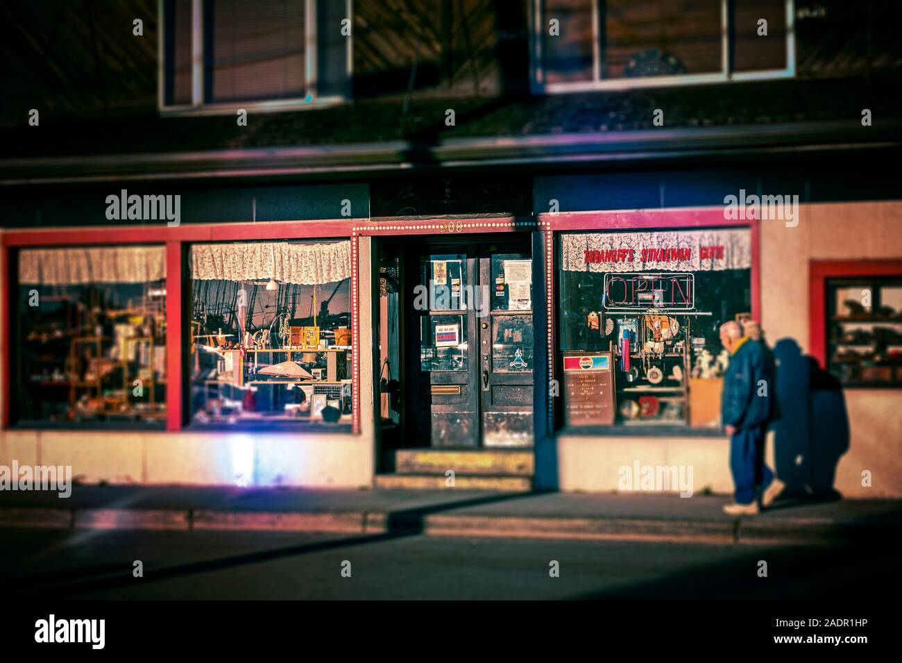 Store front of Taranoff's Sitkakwan Gifts in Sitka, Alaska, USA. You ...