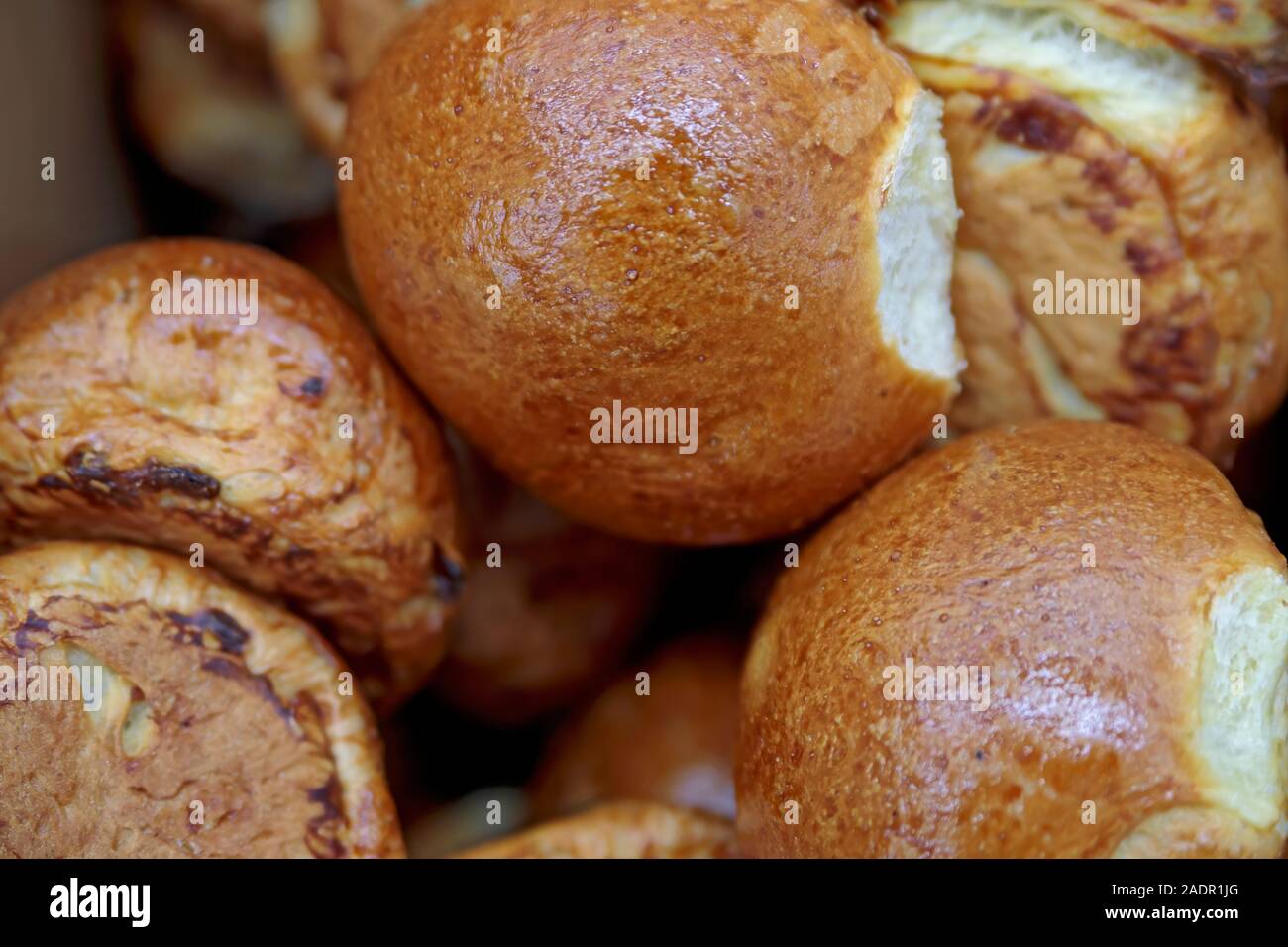 The soft toasted buns are in a box at the grocery store. Quick ...