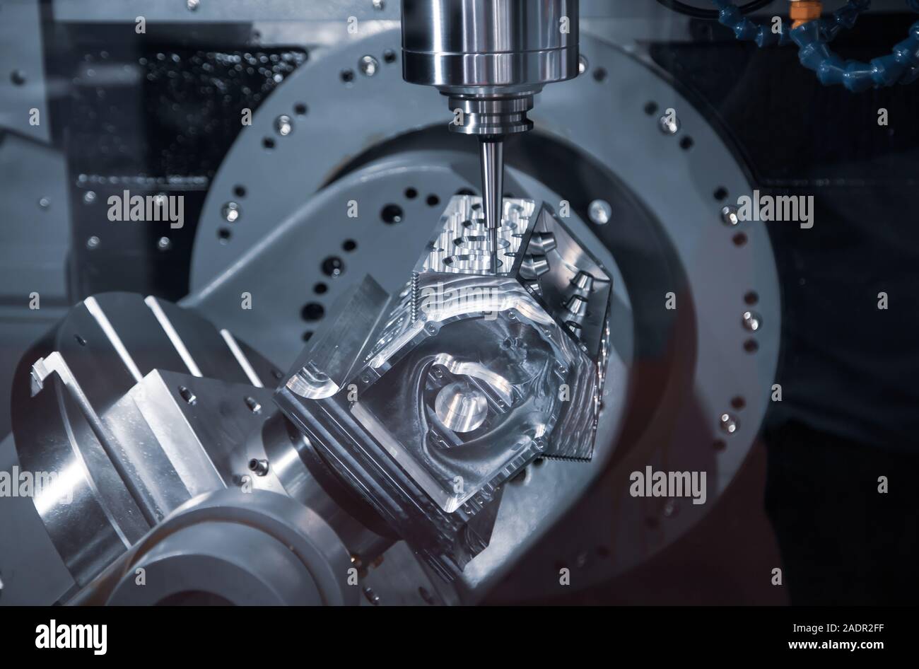 Modern industry CNC milling machine cutting sample workpiece Stock ...