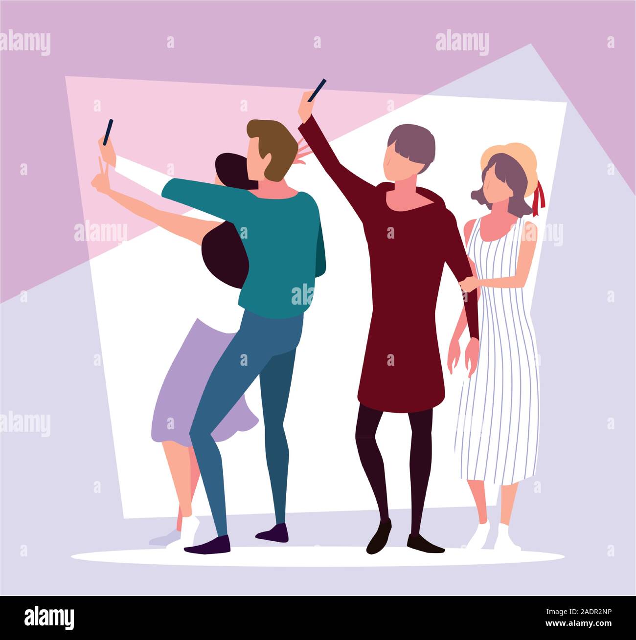 group of people faceless with different poses vector illustration ...