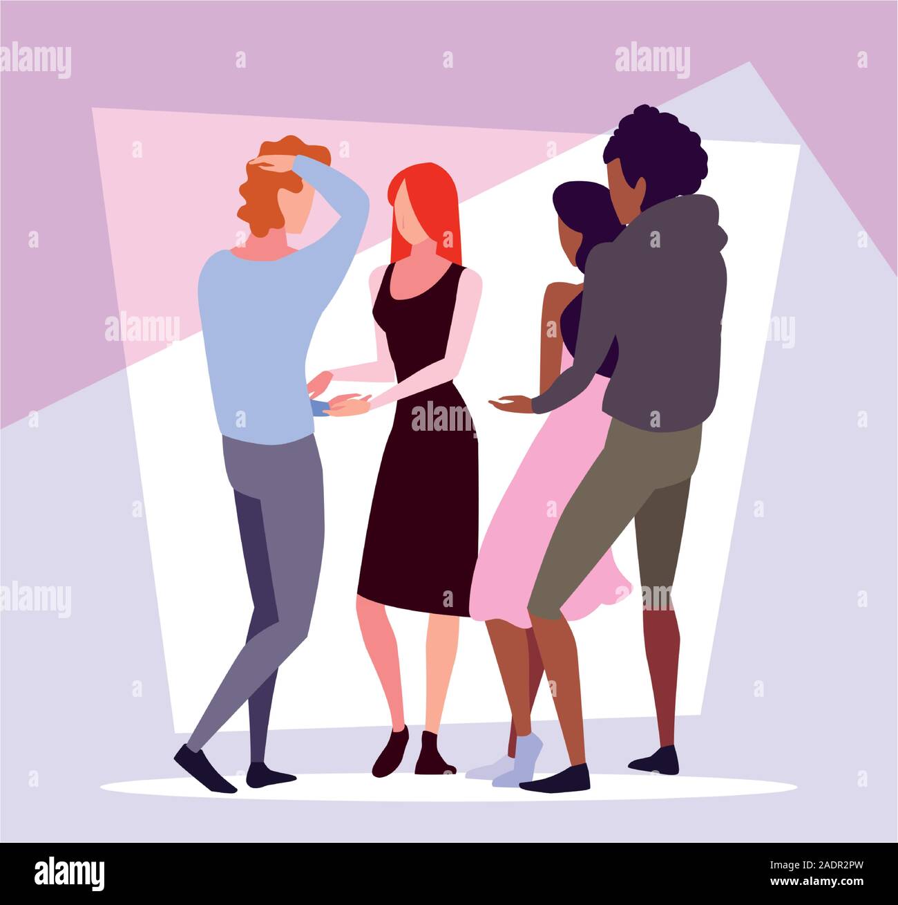 group of people faceless with different poses vector illustration ...