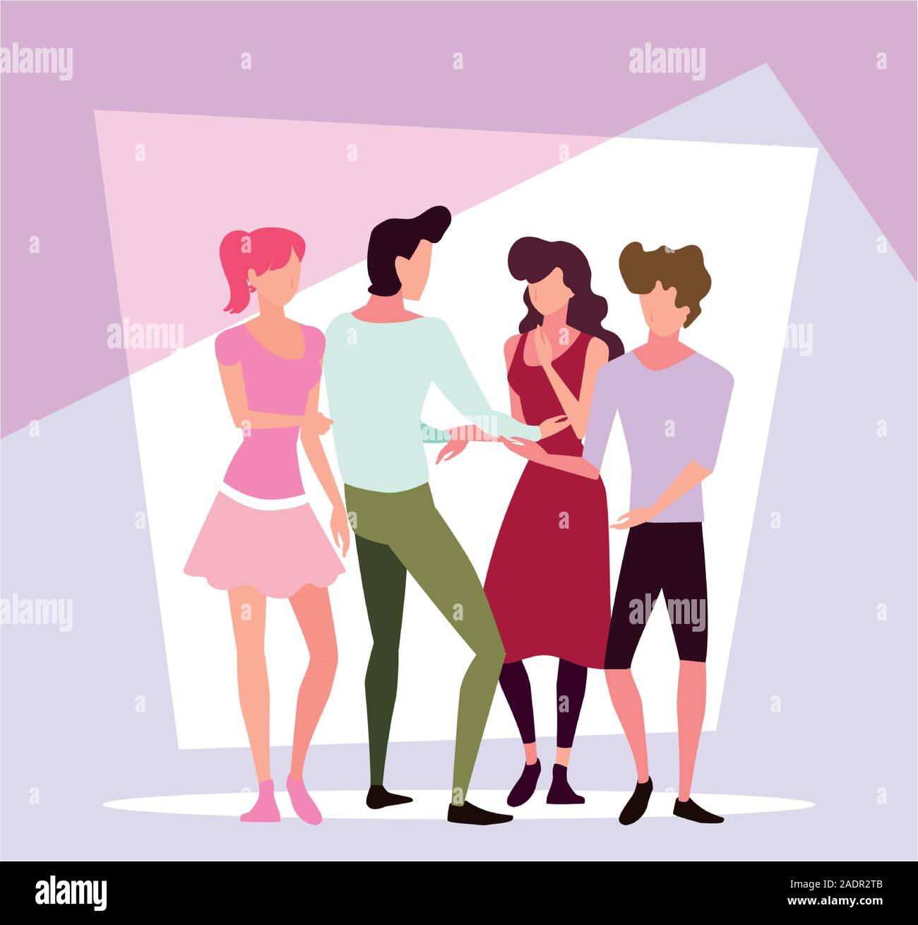 group of people faceless with different poses vector illustration ...