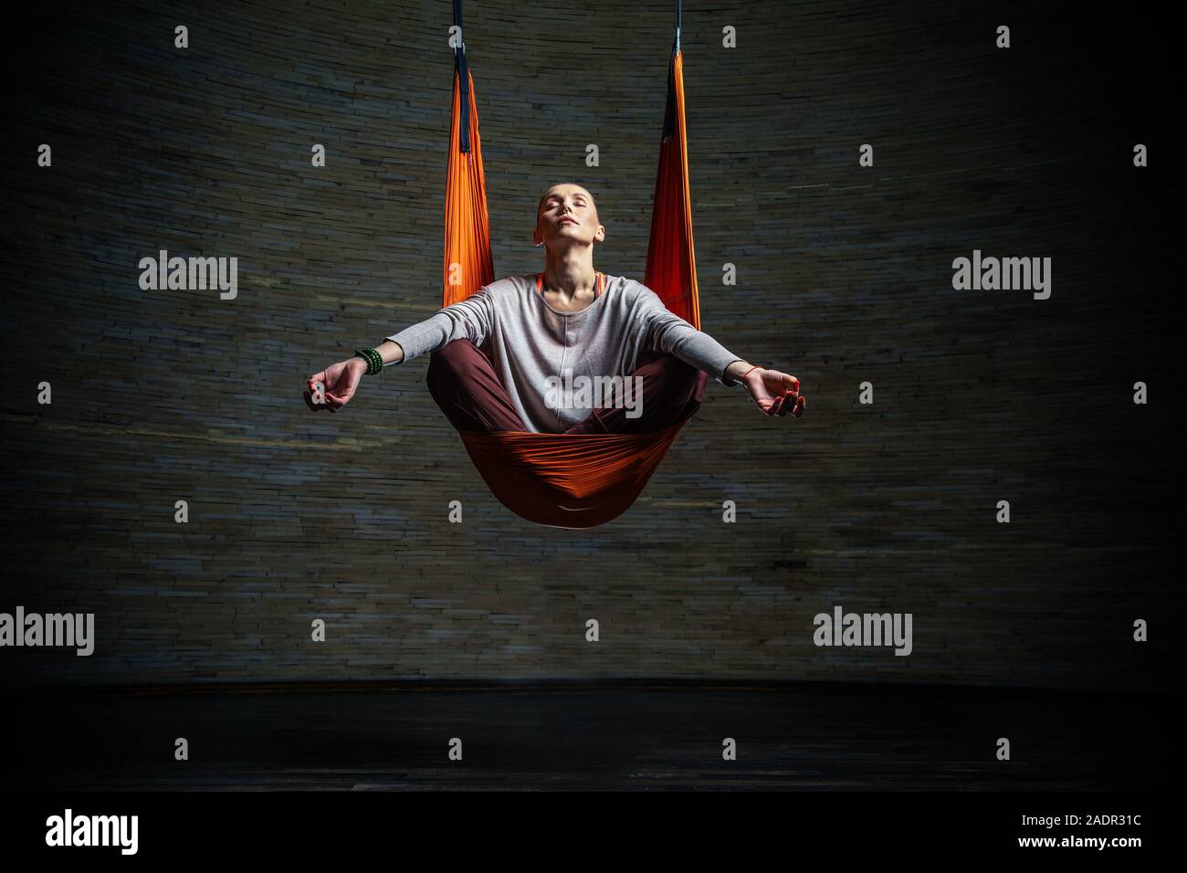 Aerial yoga india hi-res stock photography and images - Alamy