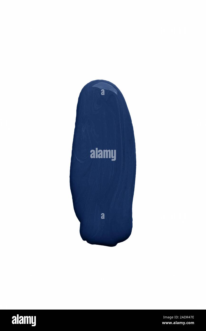 Color of the year 2020: Classic Blue. Elongated brushstroke, puddle of ...