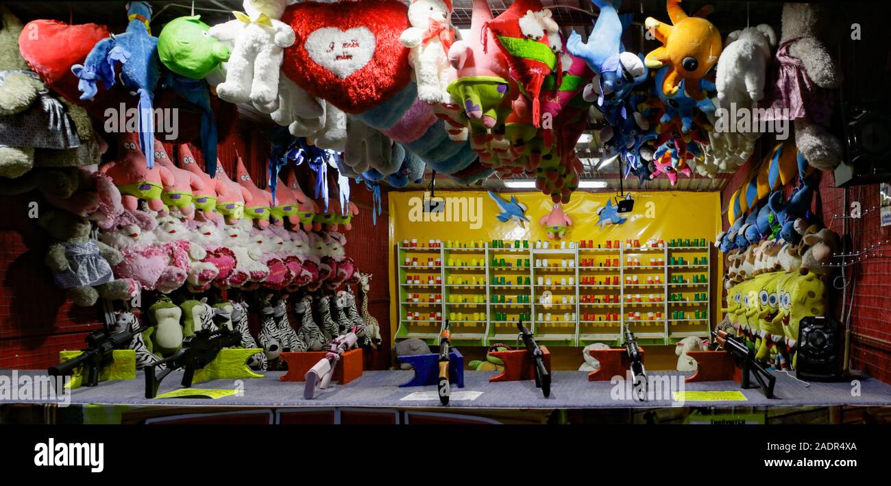 shooting range with soft toys Stock Photo - Alamy