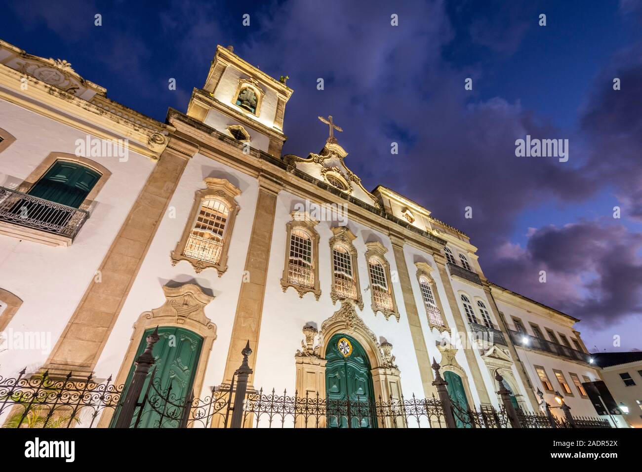 View to beautiful old colonial church in the historic city center of ...
