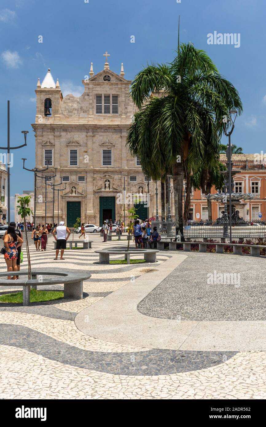 Beautiful view to colonial church and buildings in the historic city ...