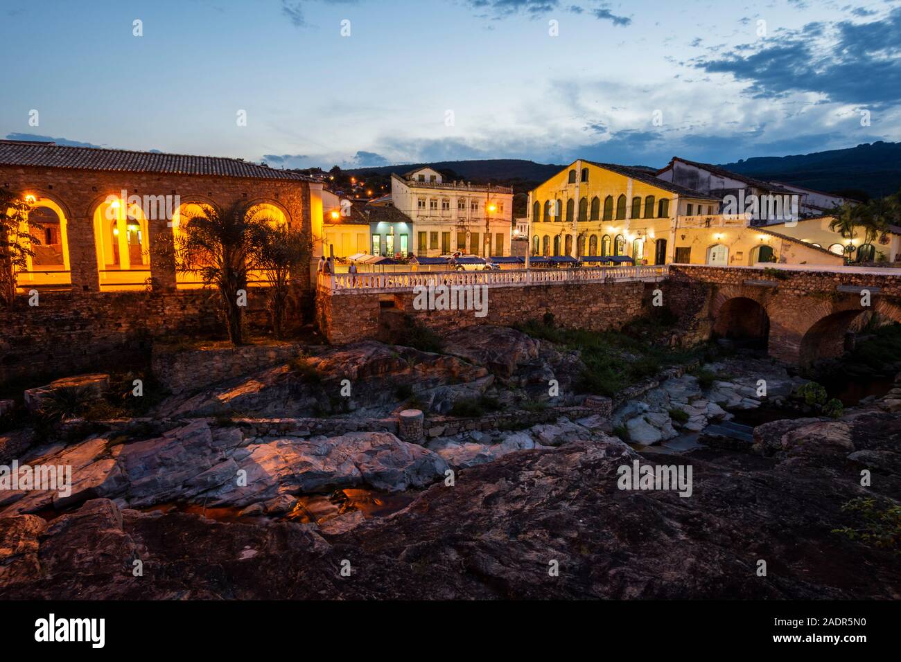 Beautiful view to typical colonial houses in small historic village ...
