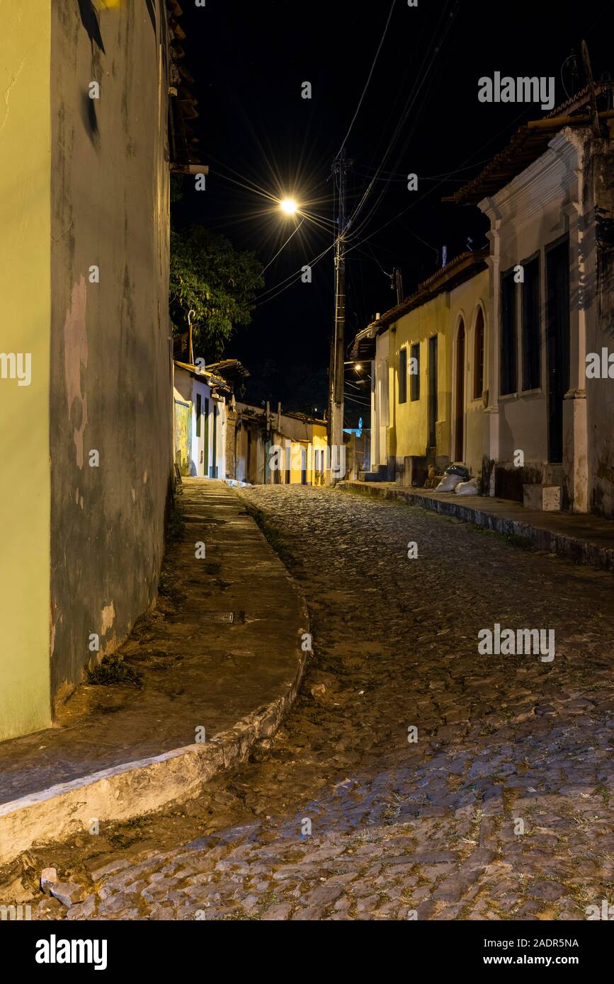 Street corner with old colonial buildings in historic center of small ...