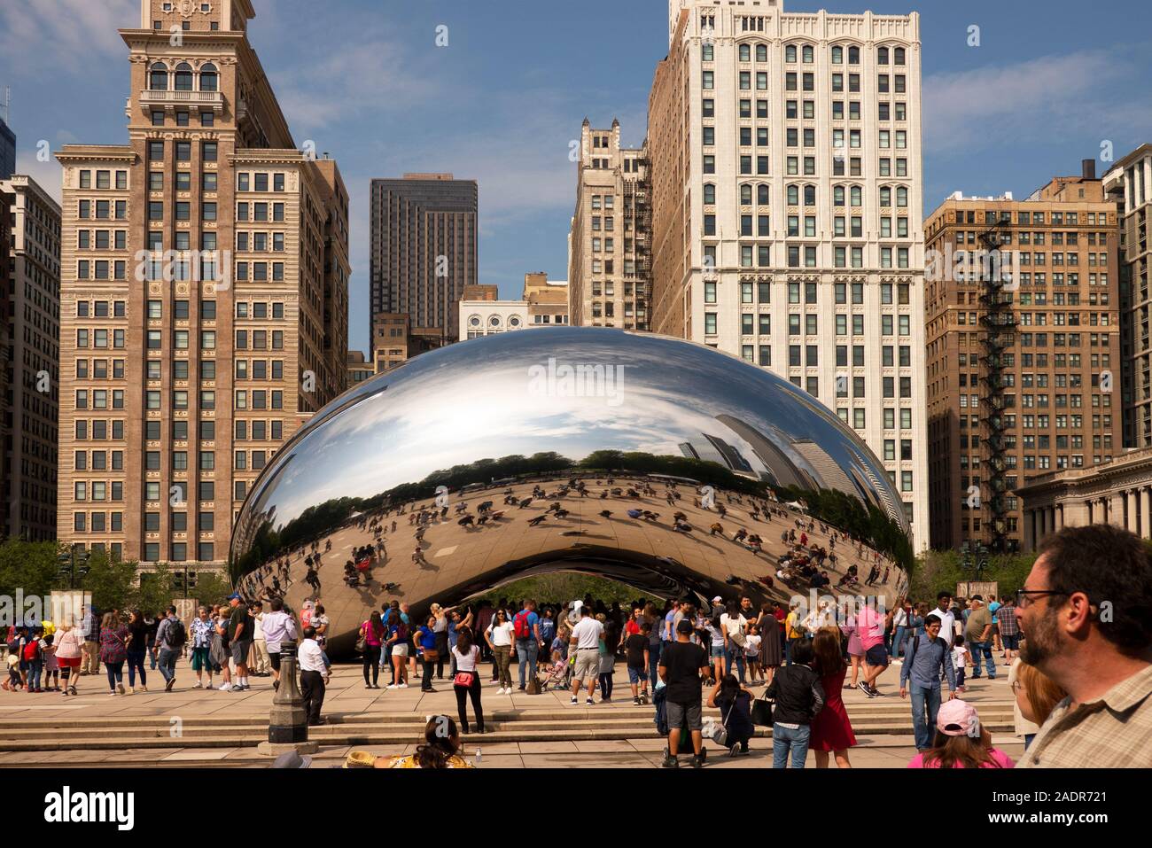 Cloud Gate sculpture in Millennium Park Chicago Illinois Stock Photo ...