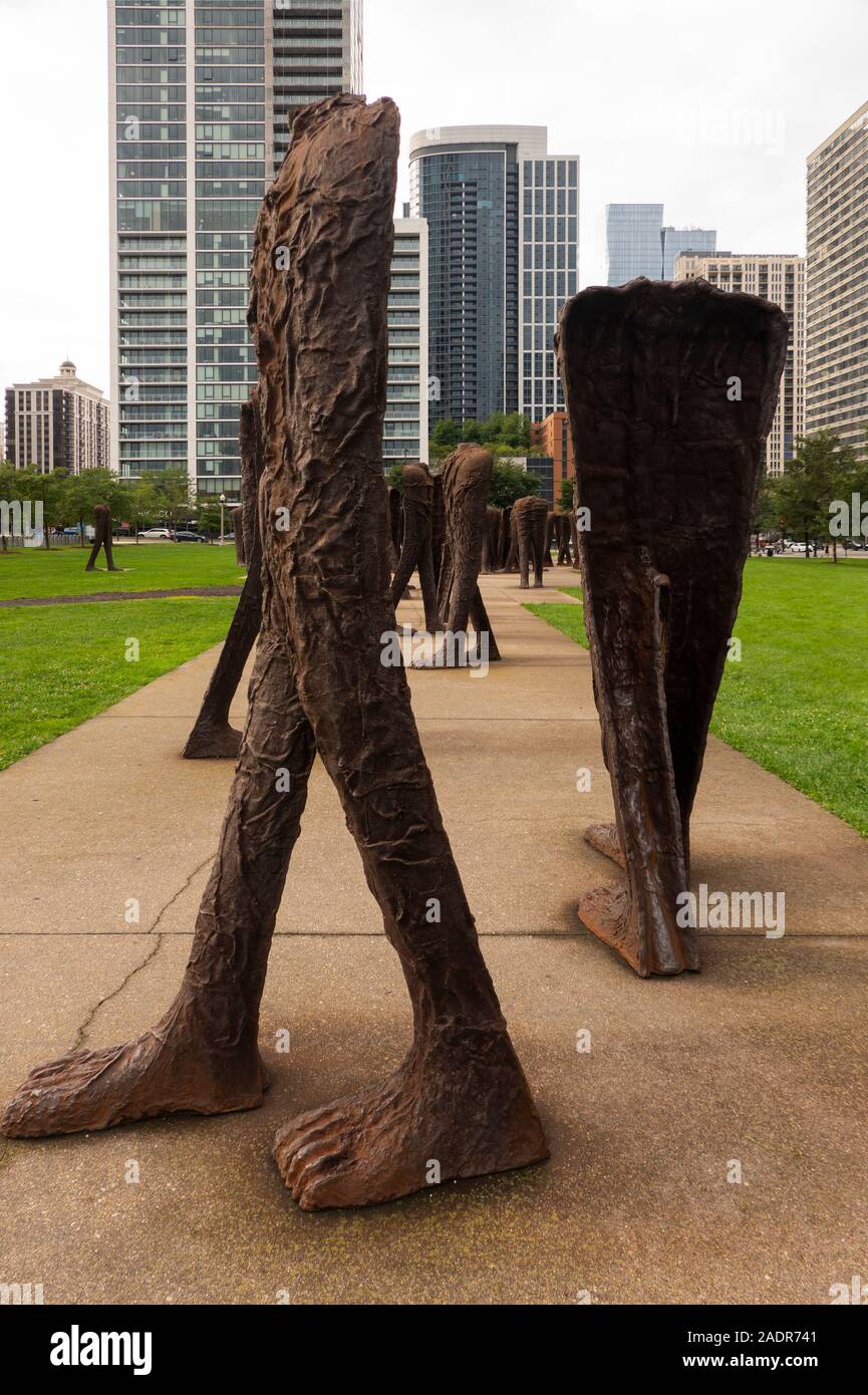 Agora sculpture in Grant Park Chicago Illinois Stock Photo - Alamy