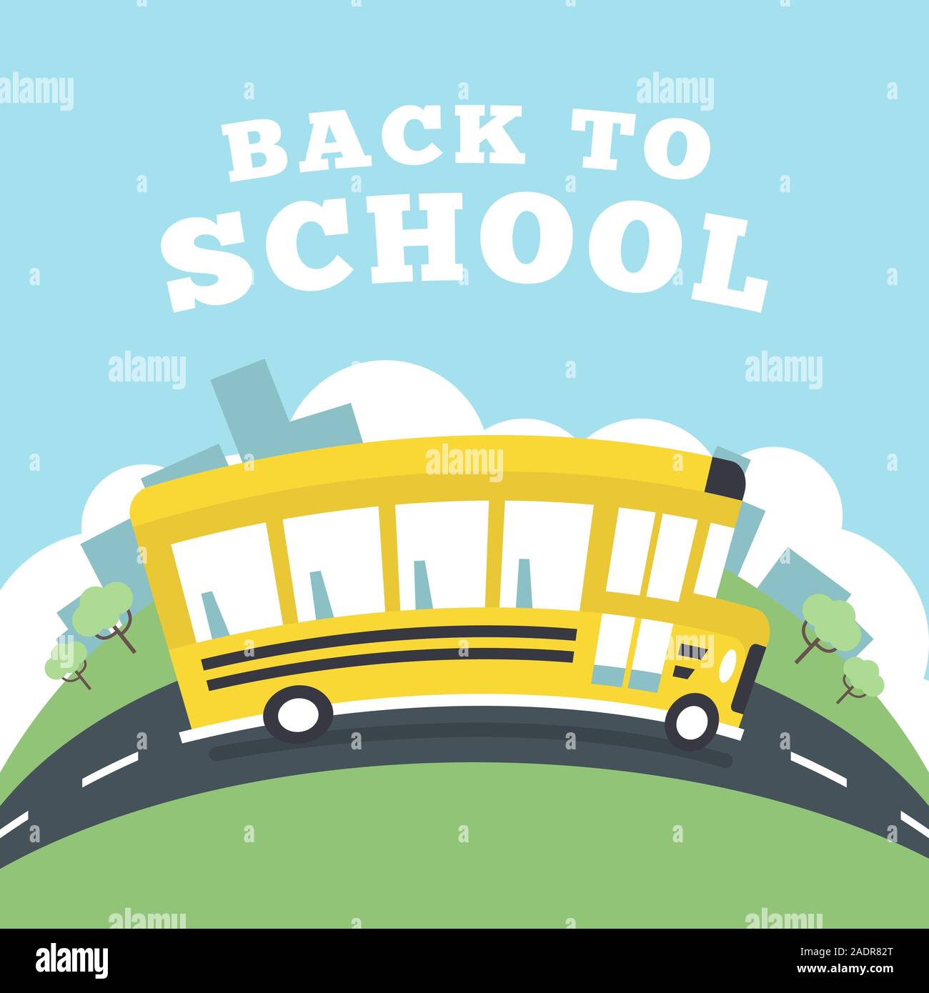 School bus running to school, back to school concept Stock Vector Image ...