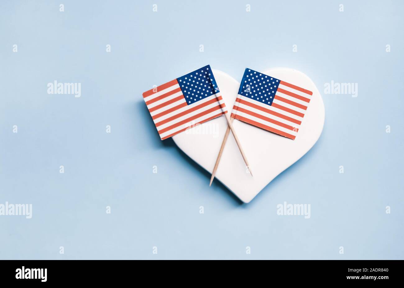 American flags and heart Stock Photo - Alamy