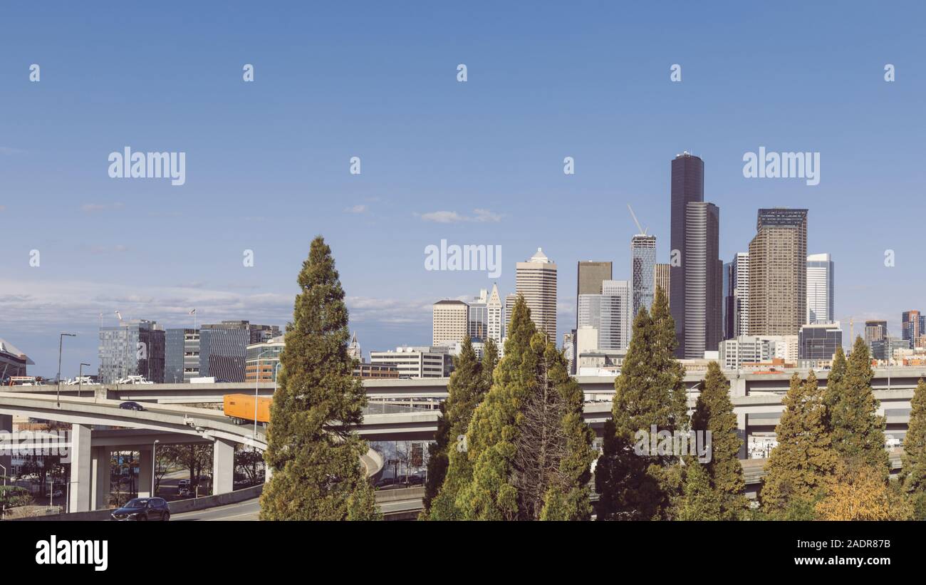 Seattle, Washington - Nov 27, 2019 : Downtown Seattle skyline view from ...