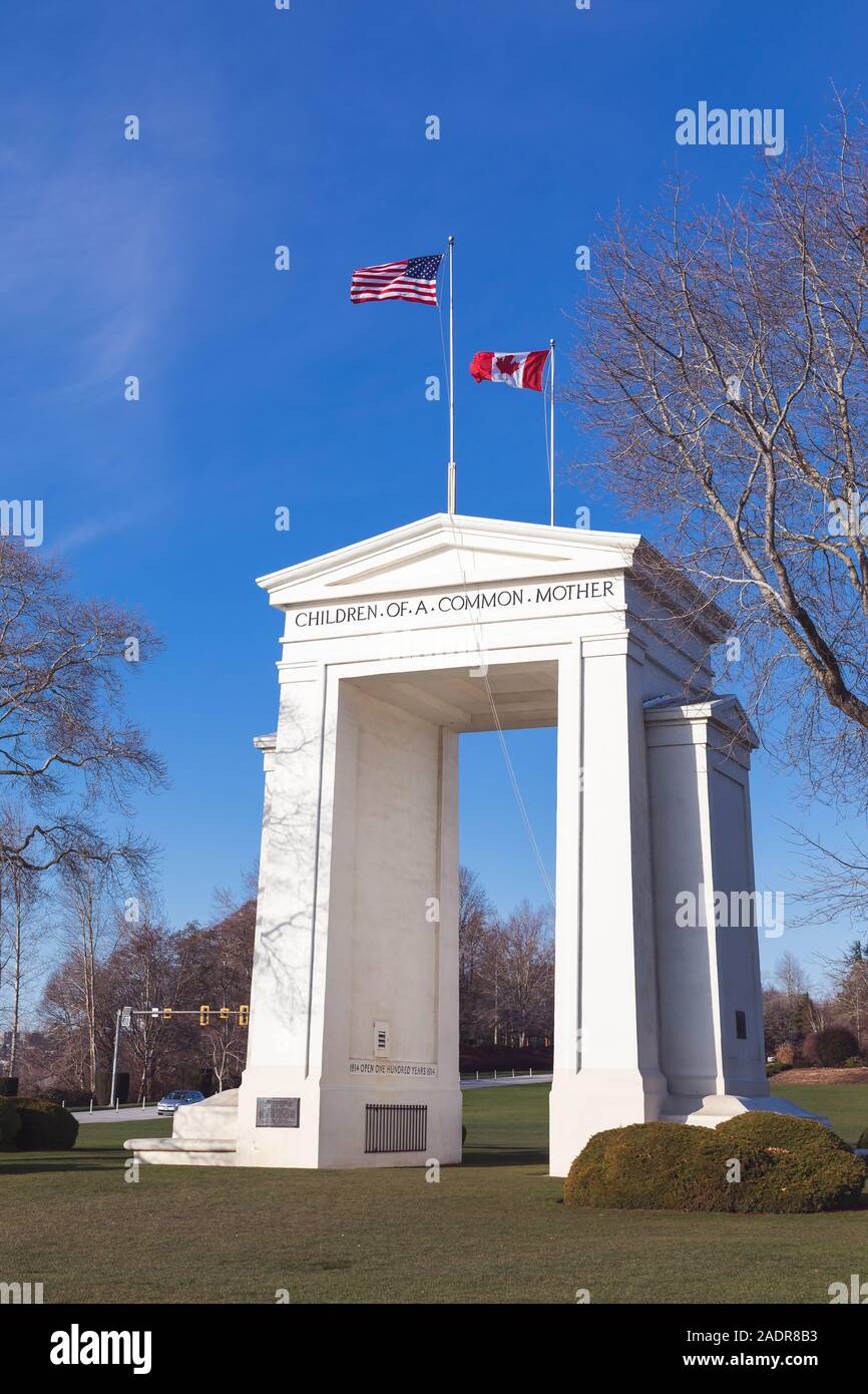 Blaine, Washington - Nov 27, 2019 : The peace arch border. Peace arch ...