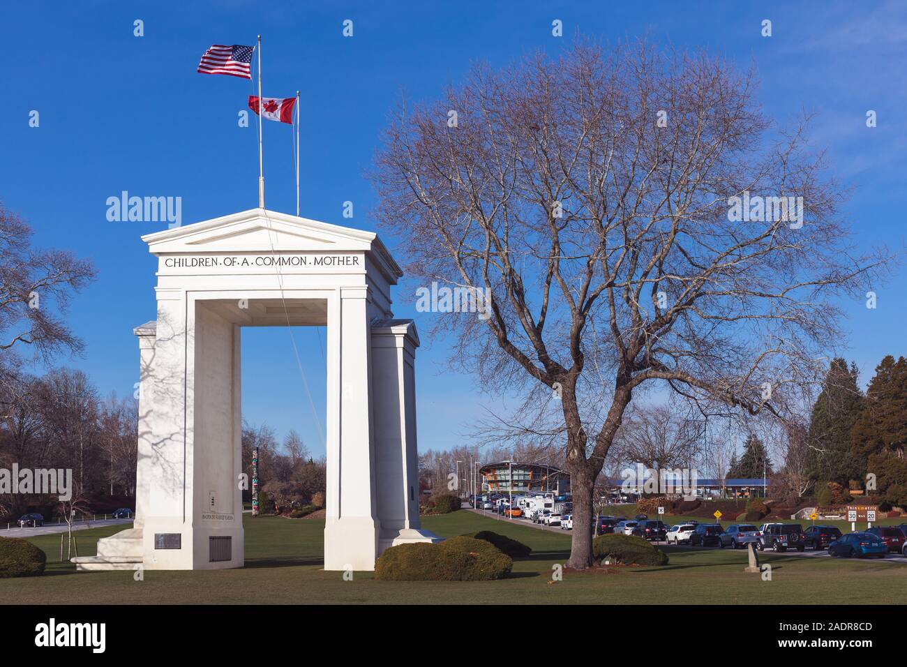 Blaine, Washington - Nov 27, 2019 : The peace arch border. Peace arch ...
